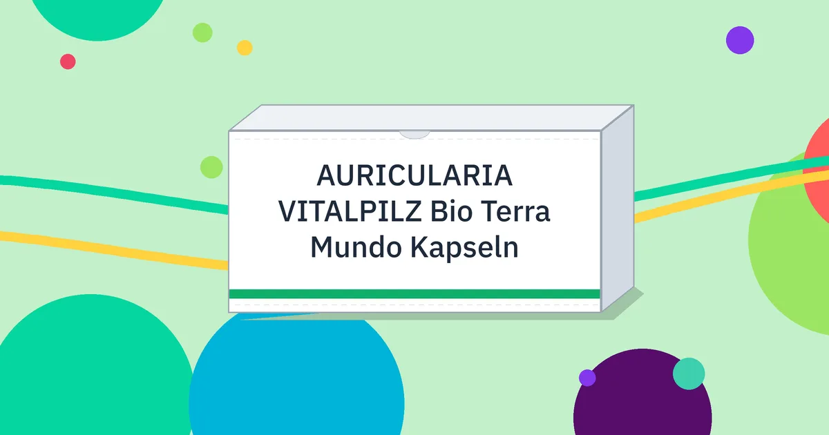 Symbolbild: Packung mit der Aufschrift AURICULARIA VITALPILZ Bio Terra Mundo Kapseln (PZN 06581529) – Verfügbarkeit und Bezug in Apotheken in Frankfurt am Main