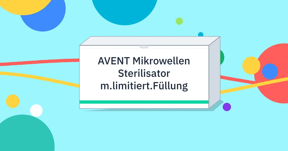Symbolbild: Packung mit der Aufschrift AVENT Mikrowellen Sterilisator m.limitiert.Füllung (PZN 07747334) – Verfügbarkeit und Bezug in Apotheken in Frankfurt am Main
