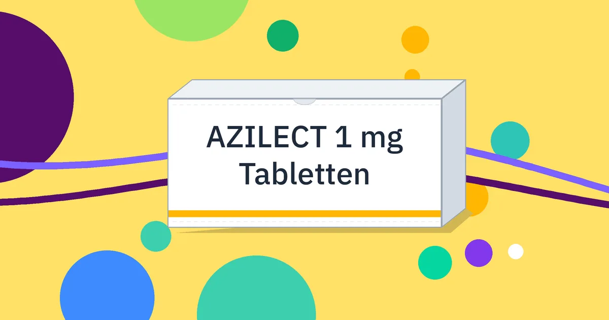 Symbolbild: Packung mit der Aufschrift AZILECT 1 mg Tabletten (PZN 14178411) – Verfügbarkeit und Bezug in Apotheken in Frankfurt am Main