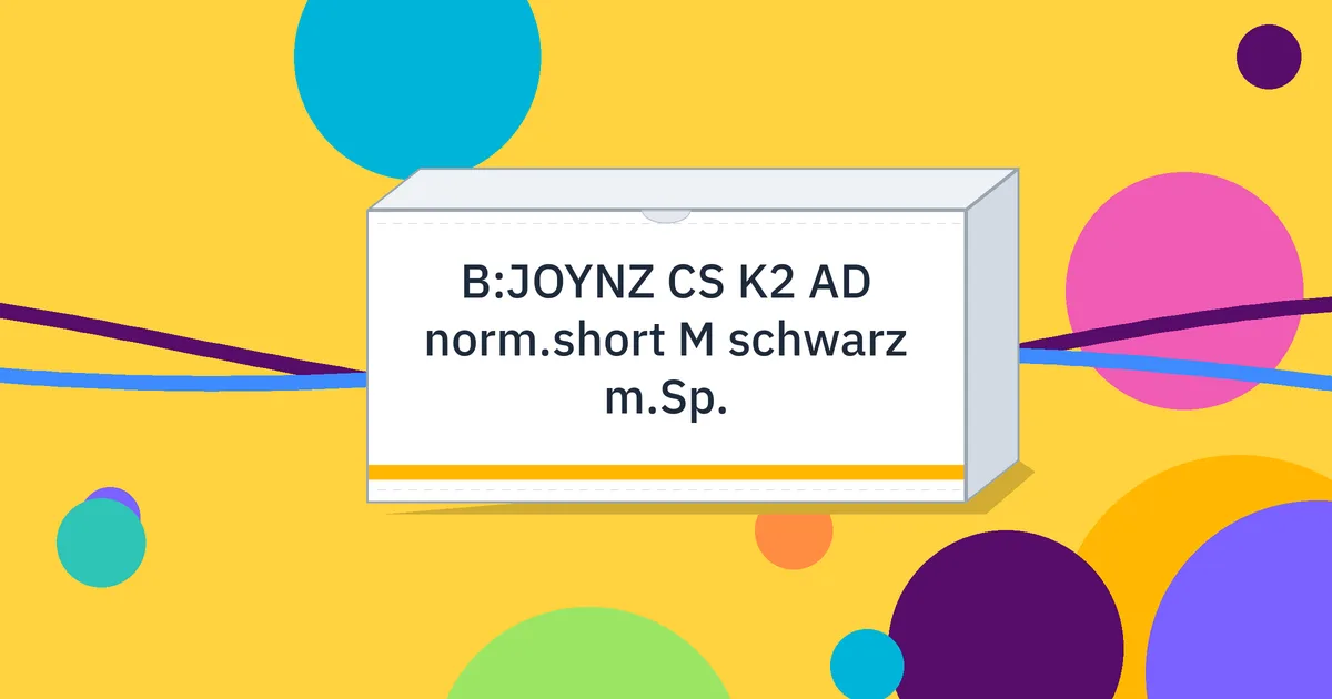 Symbolbild: Packung mit der Aufschrift B:JOYNZ CS K2 AD norm.short M schwarz m.Sp. (PZN 20525325) – Verfügbarkeit und Bezug in Apotheken in Frankfurt am Main