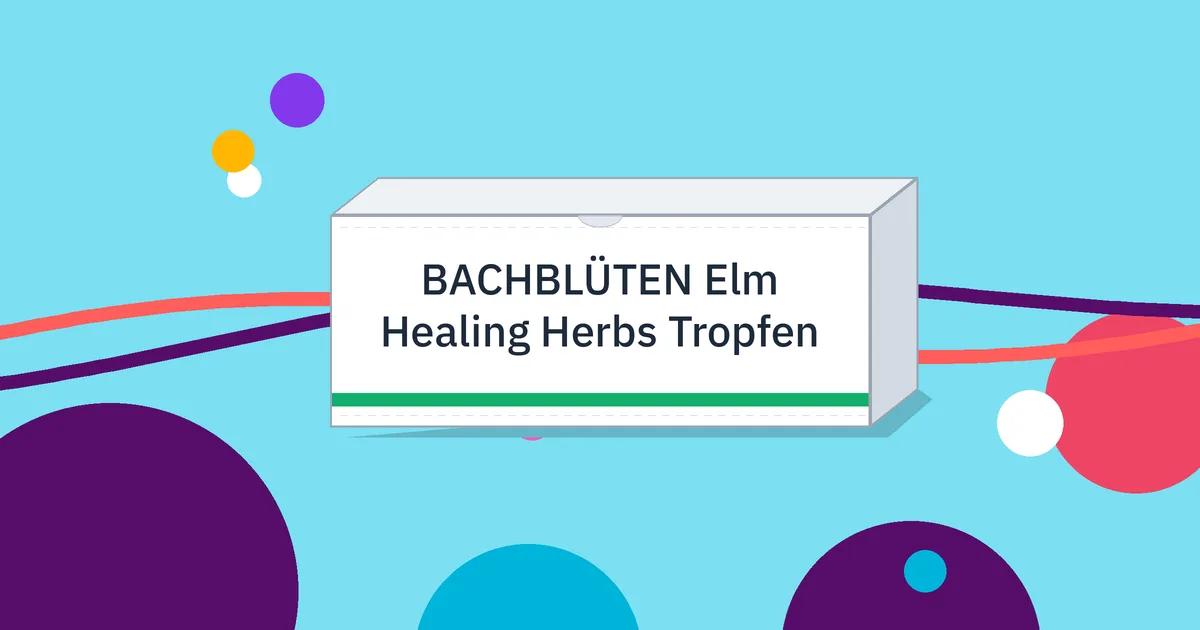 Symbolbild: Packung mit der Aufschrift BACHBLÜTEN Elm Healing Herbs Tropfen (PZN 07364455) – Verfügbarkeit und Bezug in Apotheken in Frankfurt am Main