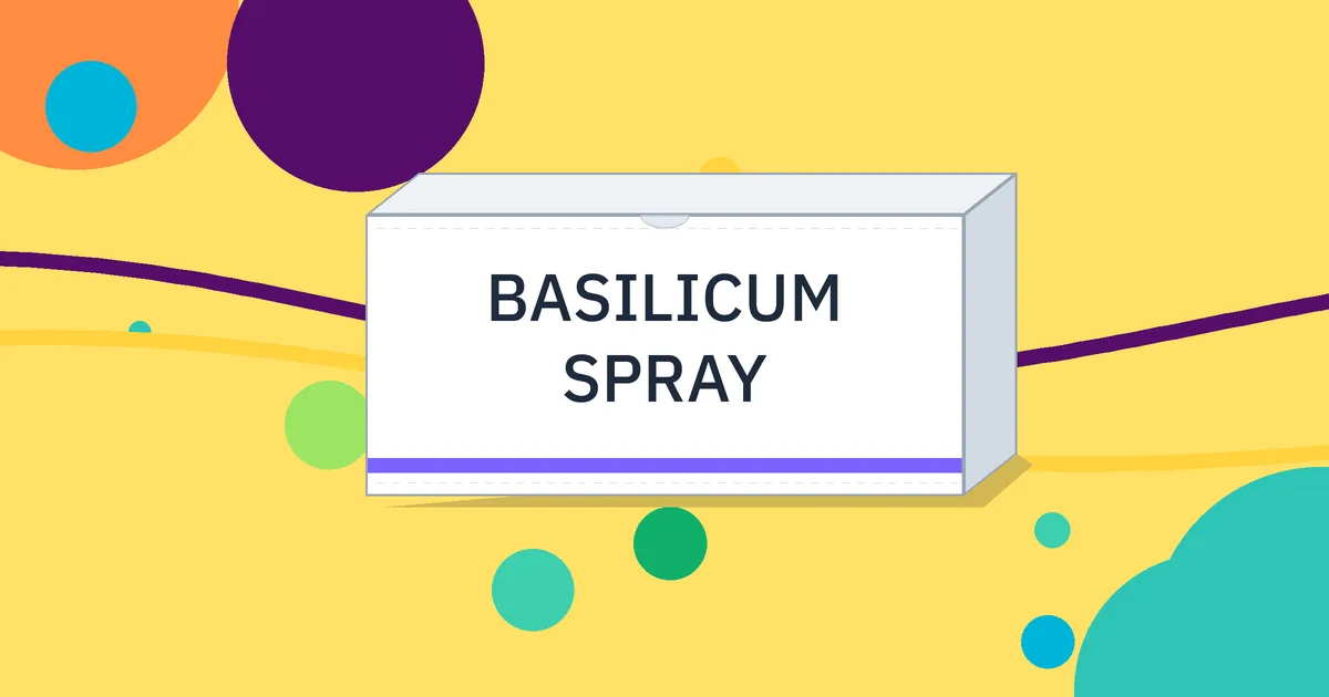 Symbolbild: Packung mit der Aufschrift BASILICUM SPRAY (PZN 17937780) – Verfügbarkeit und Bezug in Apotheken in Frankfurt am Main