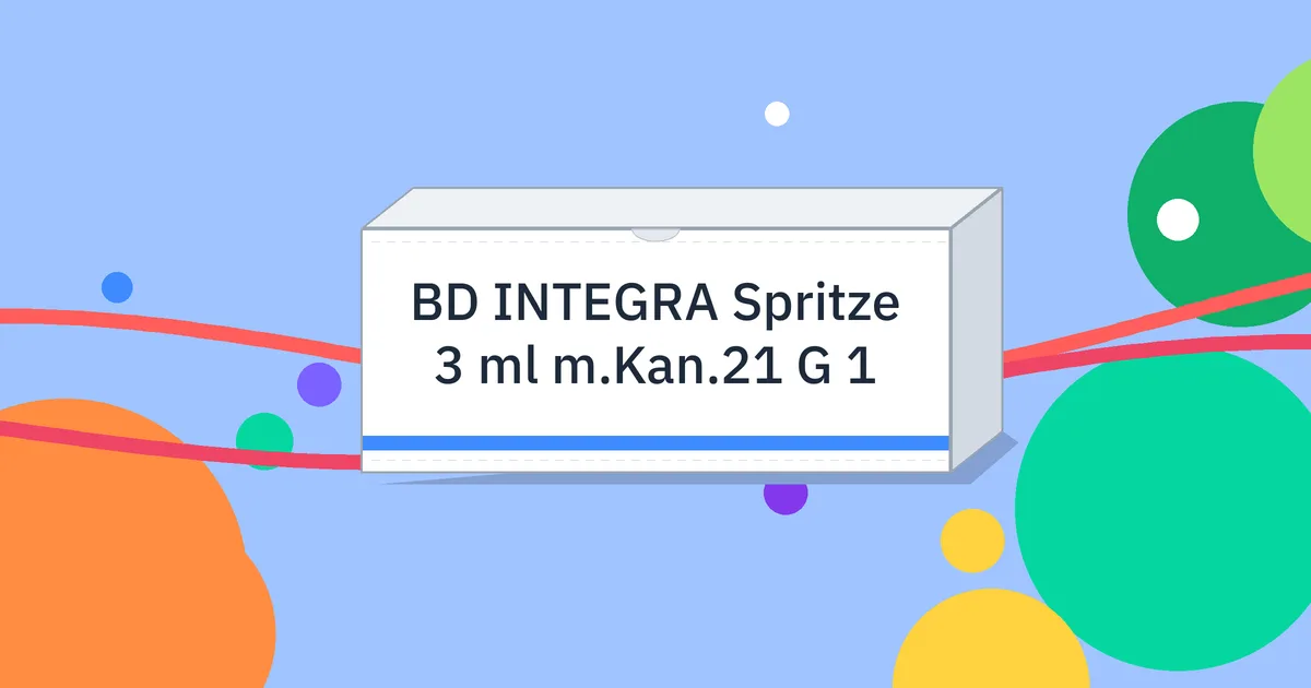 Symbolbild: Packung mit der Aufschrift BD INTEGRA Spritze 3 ml m.Kan.21 G 1 (PZN 02326697) – Verfügbarkeit und Bezug in Apotheken in Frankfurt am Main