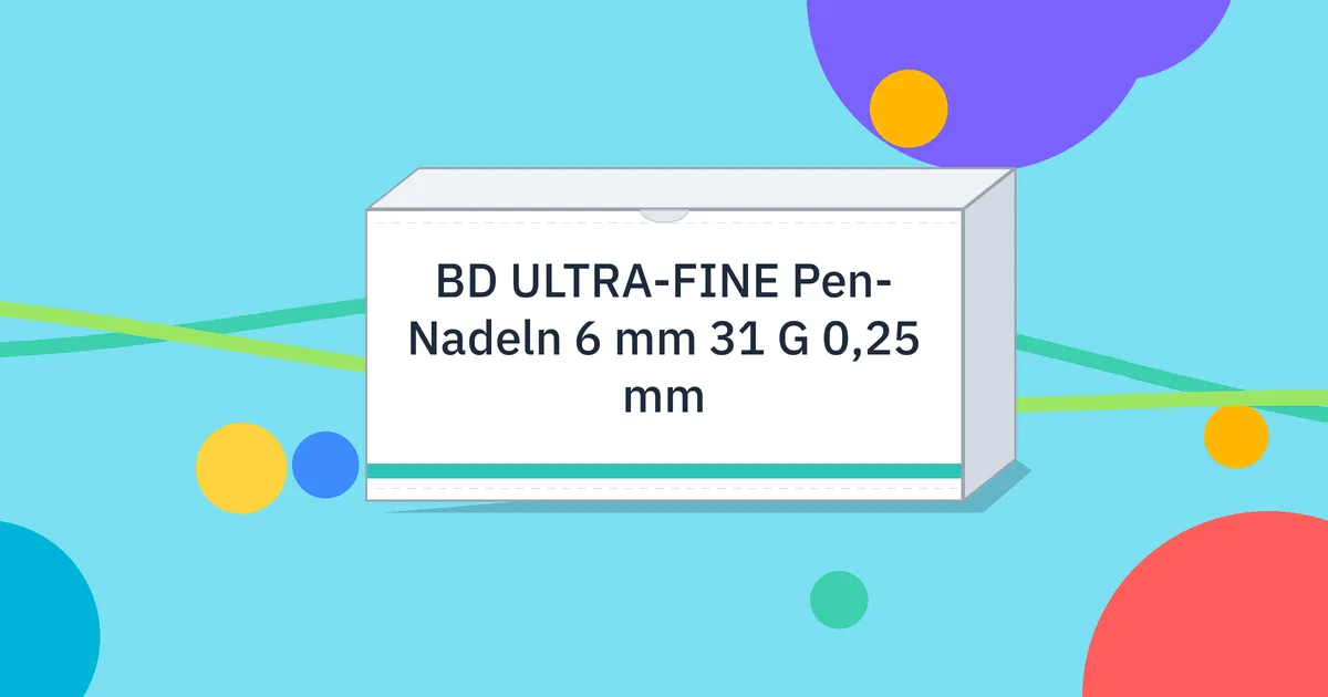 Symbolbild: Packung mit der Aufschrift BD ULTRA-FINE Pen-Nadeln 6 mm 31 G 0,25 mm (PZN 16328441) – Verfügbarkeit und Bezug in Apotheken in Frankfurt am Main