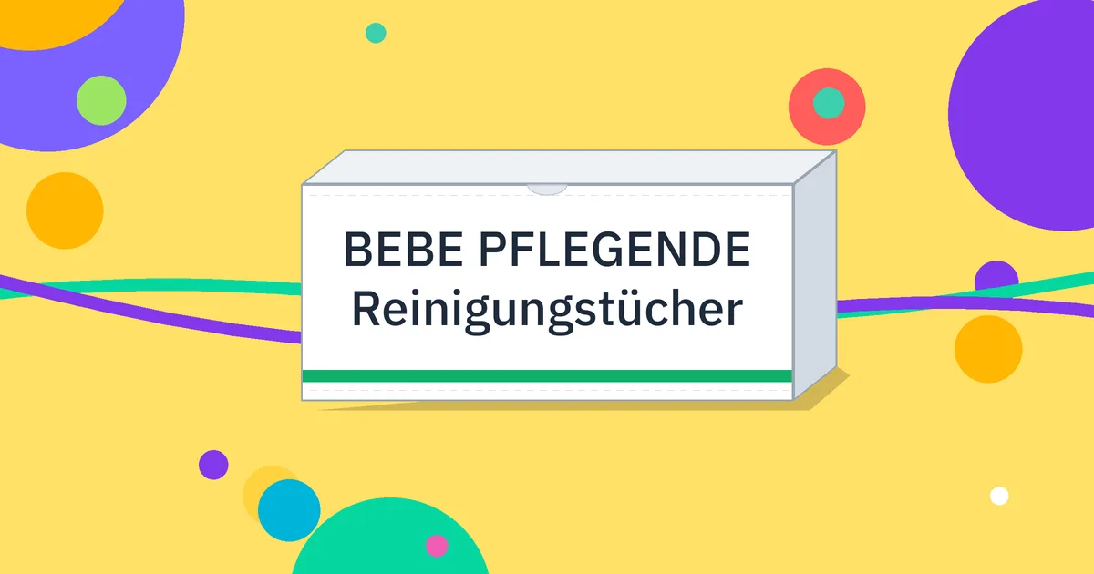 Symbolbild: Packung mit der Aufschrift BEBE PFLEGENDE Reinigungstücher (PZN 18769818) – Verfügbarkeit und Bezug in Apotheken in Frankfurt am Main