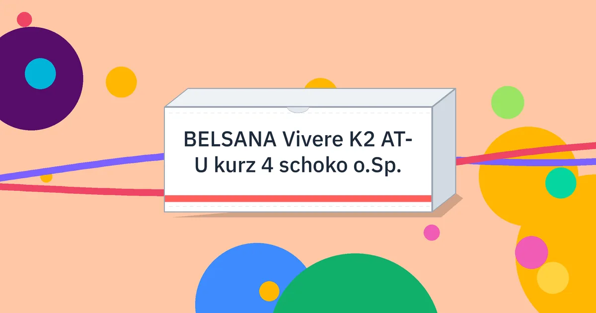Symbolbild: Packung mit der Aufschrift BELSANA Vivere K2 AT-U kurz 4 schoko o.Sp. (PZN 12187185) – Verfügbarkeit und Bezug in Apotheken in Frankfurt am Main