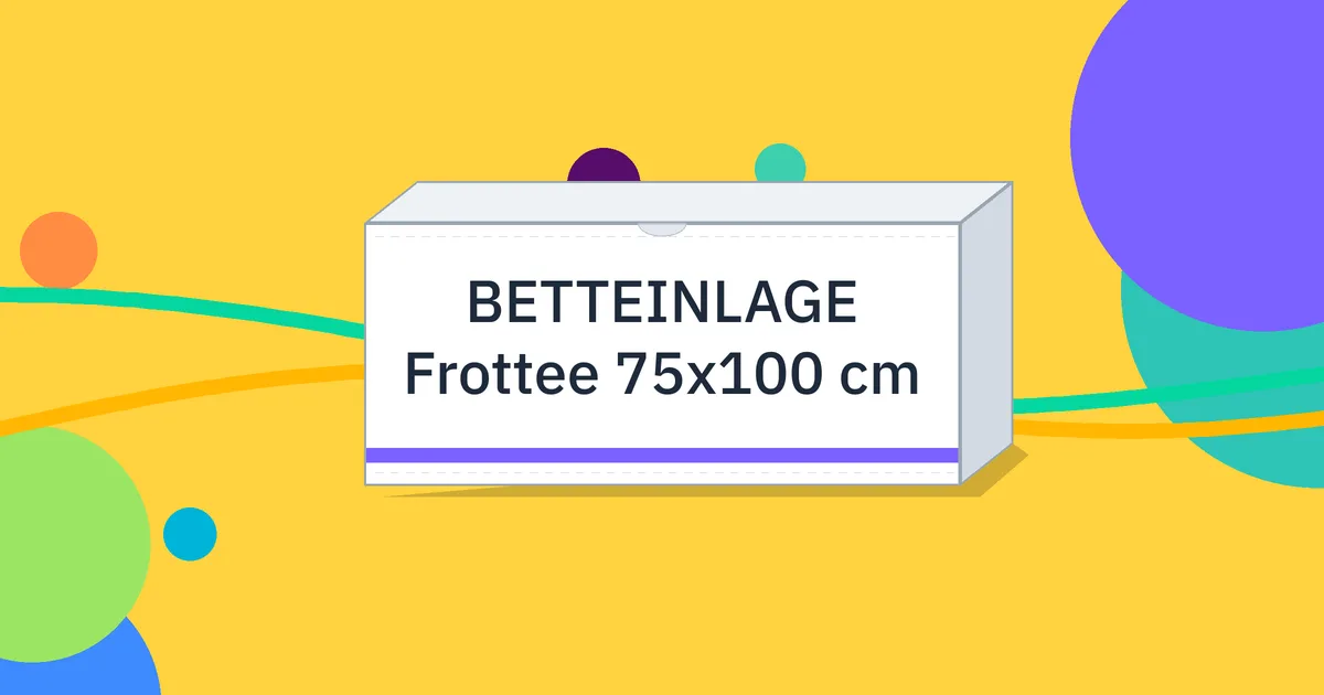Symbolbild: Packung mit der Aufschrift BETTEINLAGE Frottee 75x100 cm (PZN 16232801) – Verfügbarkeit und Bezug in Apotheken in Frankfurt am Main