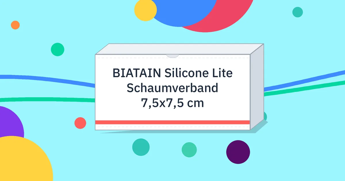Symbolbild: Packung mit der Aufschrift BIATAIN Silicone Lite Schaumverband 7,5x7,5 cm (PZN 19855514) – Verfügbarkeit und Bezug in Apotheken in Frankfurt am Main