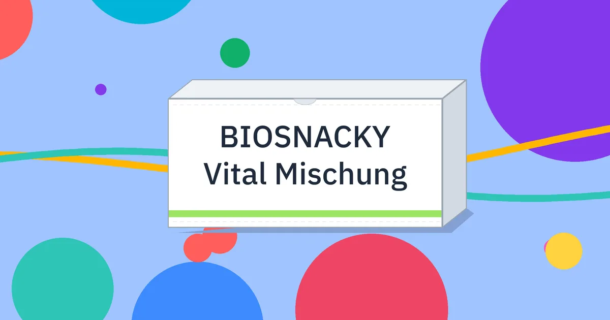 Symbolbild: Packung mit der Aufschrift BIOSNACKY Vital Mischung (PZN 00574238) – Verfügbarkeit und Bezug in Apotheken in Frankfurt am Main