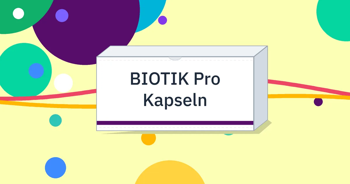 Symbolbild: Packung mit der Aufschrift BIOTIK Pro Kapseln (PZN 10996360) – Verfügbarkeit und Bezug in Apotheken in Frankfurt am Main