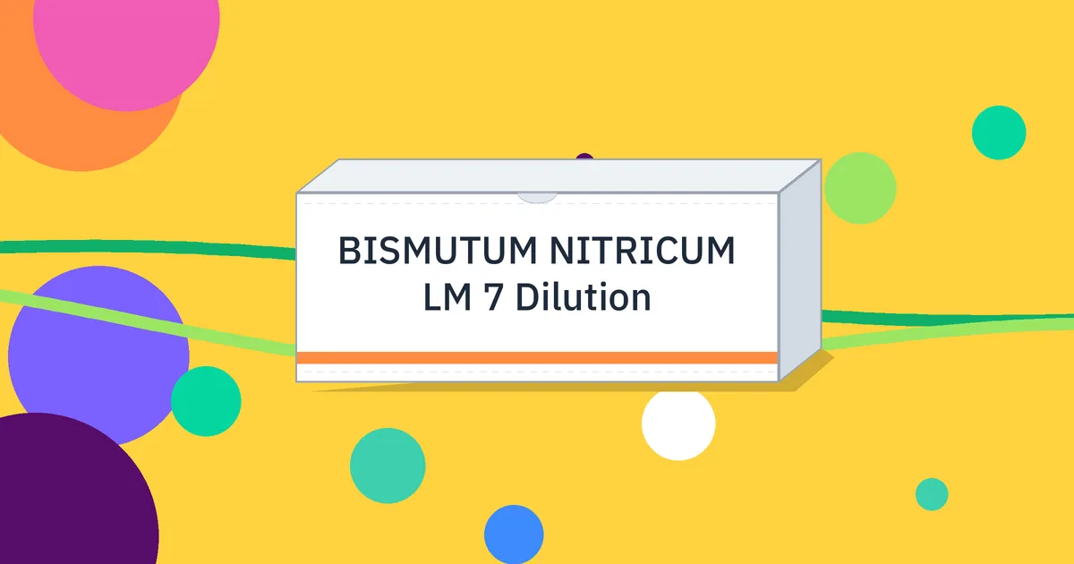 Symbolbild: Packung mit der Aufschrift BISMUTUM NITRICUM LM 7 Dilution (PZN 13386774) – Verfügbarkeit und Bezug in Apotheken in Frankfurt am Main