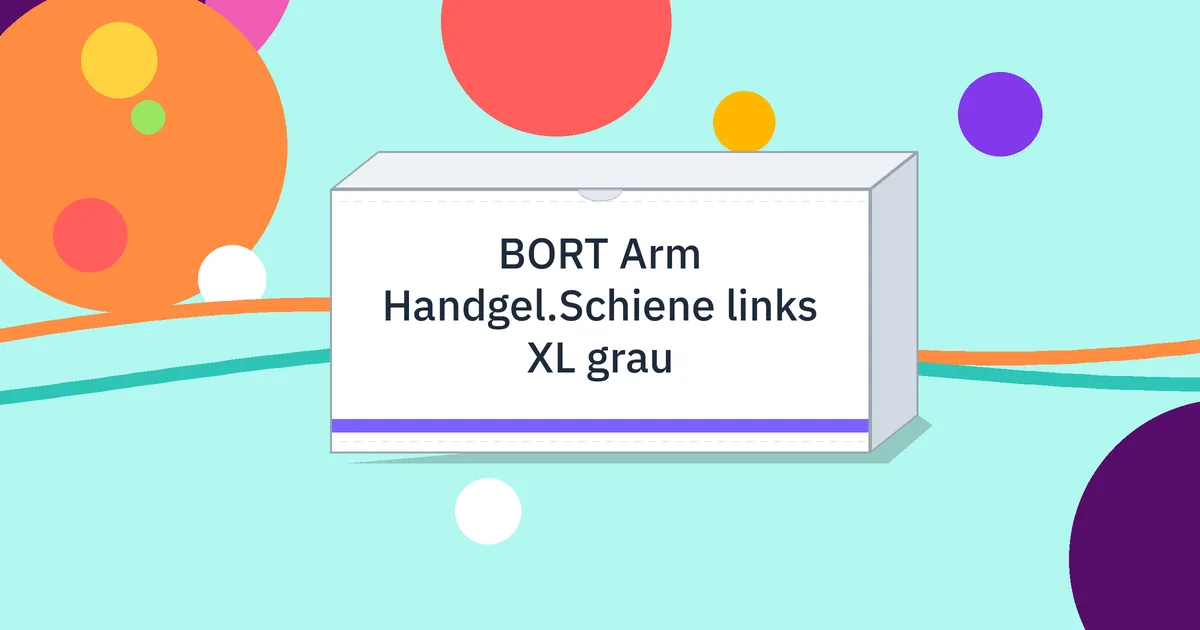 Symbolbild: Packung mit der Aufschrift BORT Arm Handgel.Schiene links XL grau (PZN 17843412) – Verfügbarkeit und Bezug in Apotheken in Frankfurt am Main