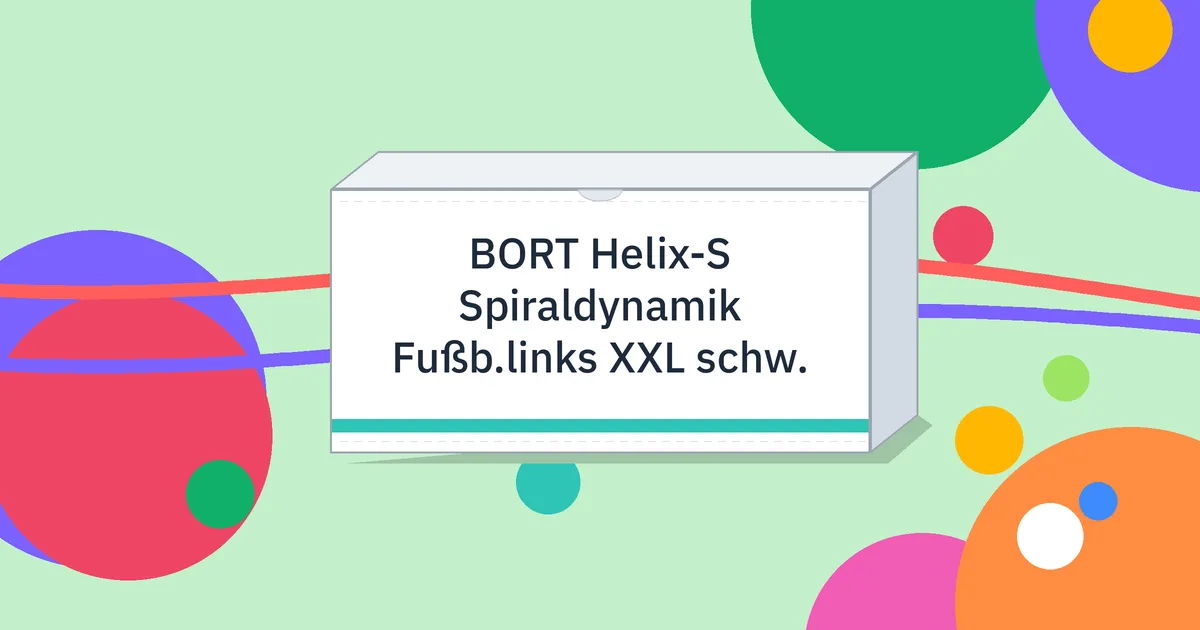 Symbolbild: Packung mit der Aufschrift BORT Helix-S Spiraldynamik Fußb.links XXL schw. (PZN 19110636) – Verfügbarkeit und Bezug in Apotheken in Frankfurt am Main