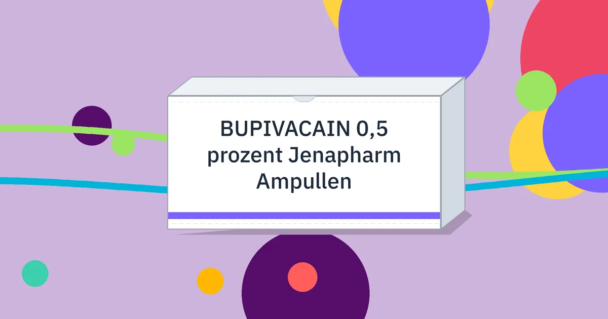 Symbolbild: Packung mit der Aufschrift BUPIVACAIN 0,5 prozent Jenapharm Ampullen (PZN 06343020) – Verfügbarkeit und Bezug in Apotheken in Frankfurt am Main
