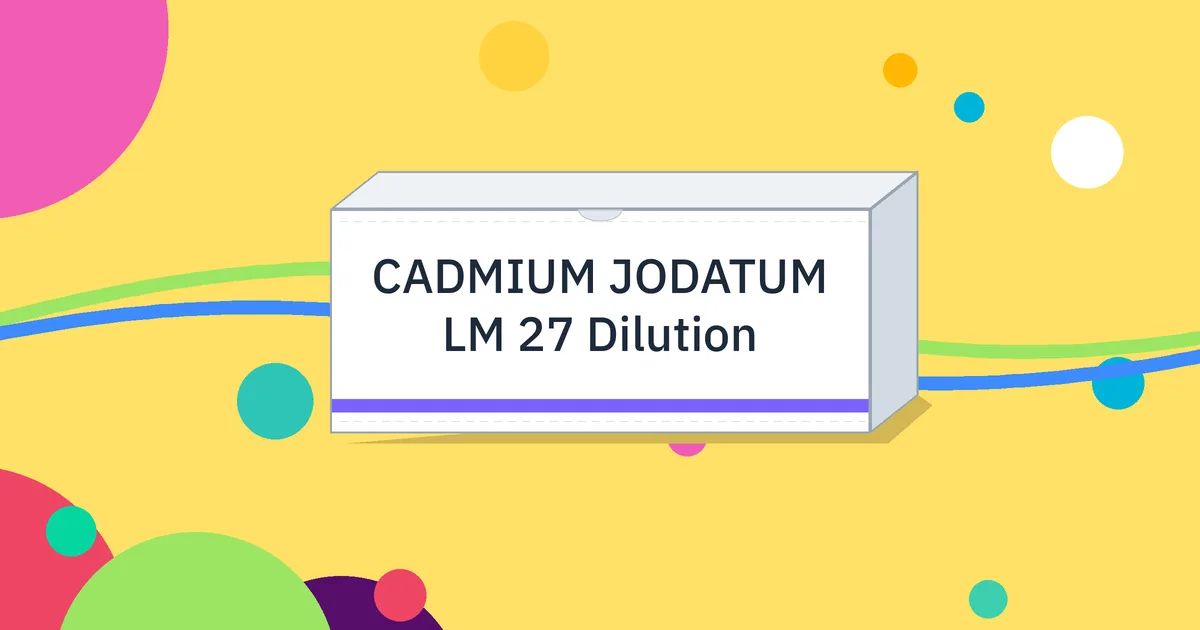 Symbolbild: Packung mit der Aufschrift CADMIUM JODATUM LM 27 Dilution (PZN 12798492) – Verfügbarkeit und Bezug in Apotheken in Frankfurt am Main