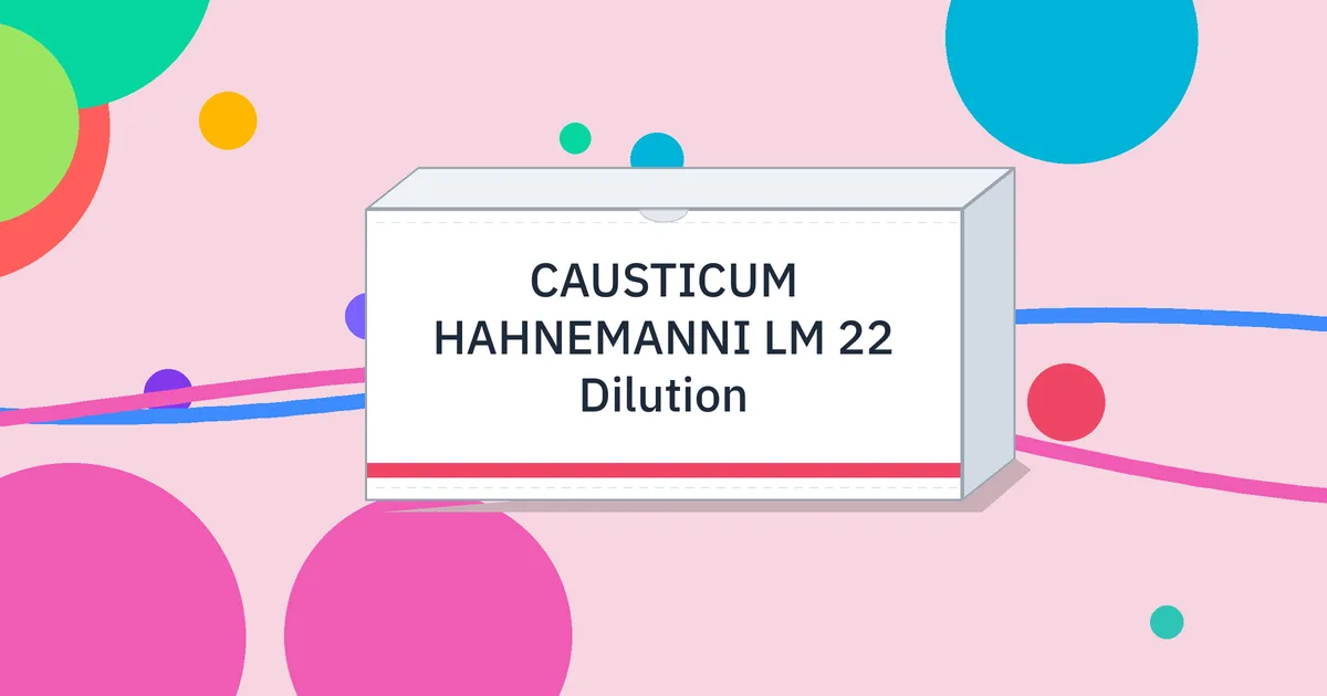 Symbolbild: Packung mit der Aufschrift CAUSTICUM HAHNEMANNI LM 22 Dilution (PZN 12811749) – Verfügbarkeit und Bezug in Apotheken in Frankfurt am Main