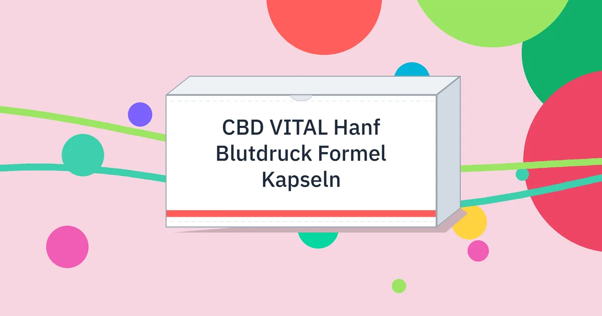 Symbolbild: Packung mit der Aufschrift CBD VITAL Hanf Blutdruck Formel Kapseln (PZN 19468763) – Verfügbarkeit und Bezug in Apotheken in Frankfurt am Main