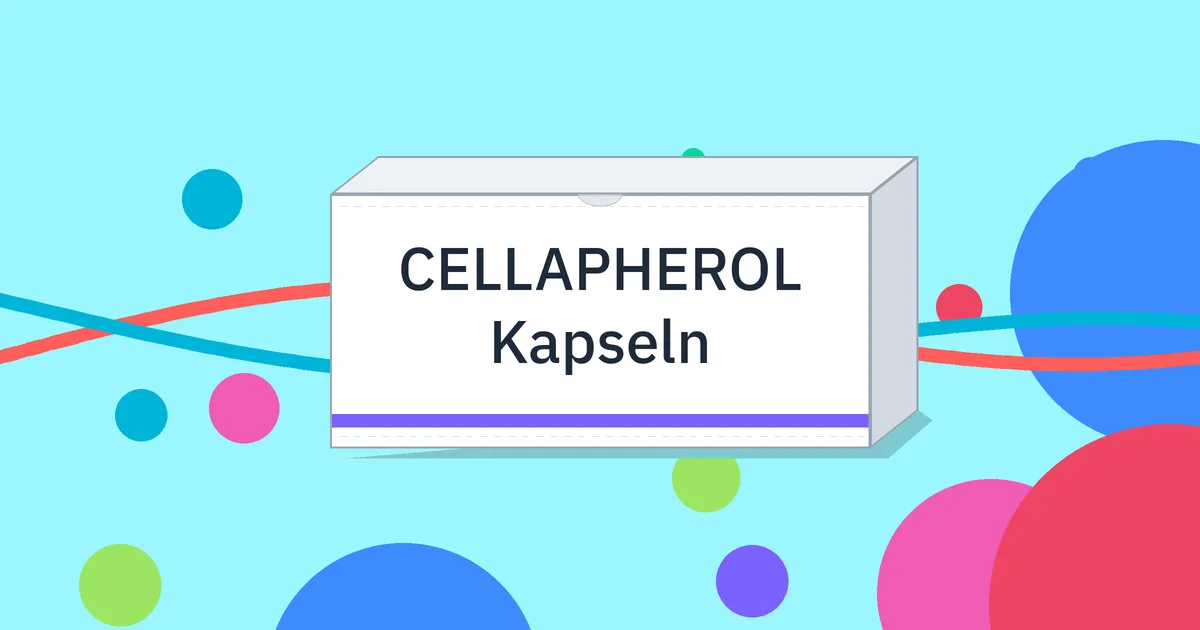 Symbolbild: Packung mit der Aufschrift CELLAPHEROL Kapseln (PZN 07574773) – Verfügbarkeit und Bezug in Apotheken in Frankfurt am Main
