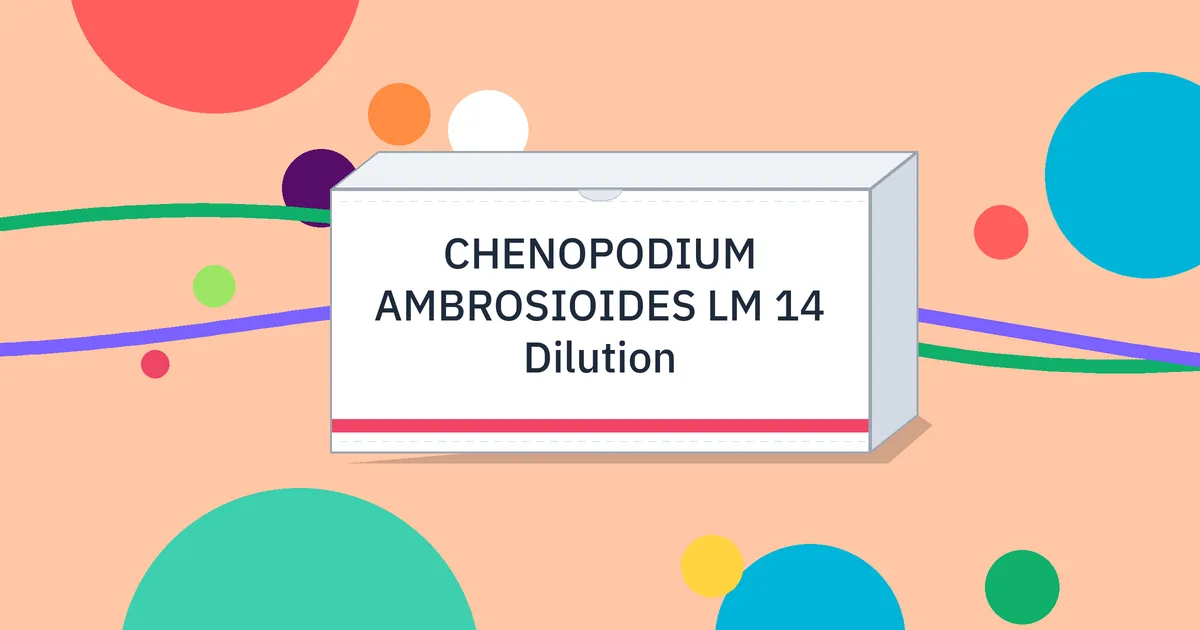 Symbolbild: Packung mit der Aufschrift CHENOPODIUM AMBROSIOIDES LM 14 Dilution (PZN 13440373) – Verfügbarkeit und Bezug in Apotheken in Frankfurt am Main