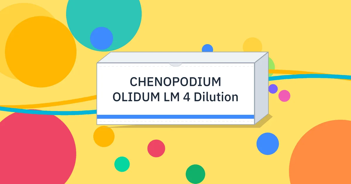 Symbolbild: Packung mit der Aufschrift CHENOPODIUM OLIDUM LM 4 Dilution (PZN 13441177) – Verfügbarkeit und Bezug in Apotheken in Frankfurt am Main