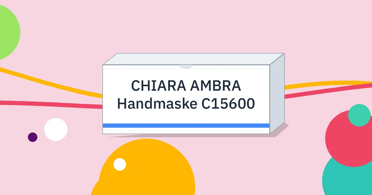 Symbolbild: Packung mit der Aufschrift CHIARA AMBRA Handmaske C15600 (PZN 12433655) – Verfügbarkeit und Bezug in Apotheken in Frankfurt am Main