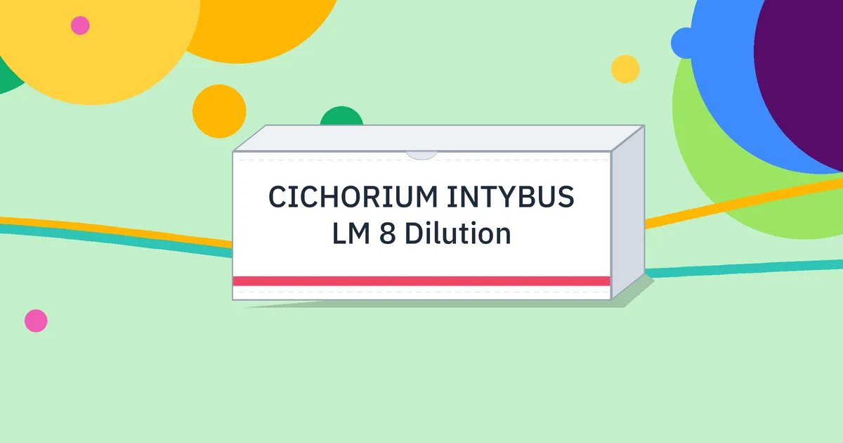 Symbolbild: Packung mit der Aufschrift CICHORIUM INTYBUS LM 8 Dilution (PZN 13445927) – Verfügbarkeit und Bezug in Apotheken in Frankfurt am Main