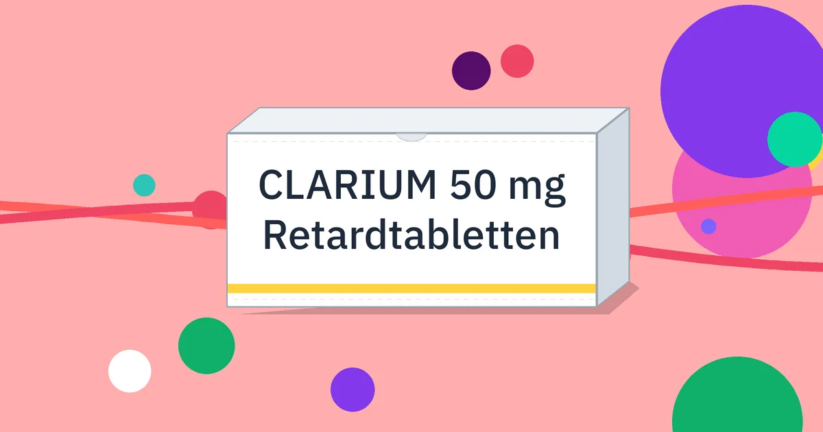 Symbolbild: Packung mit der Aufschrift CLARIUM 50 mg Retardtabletten (PZN 07789166) – Verfügbarkeit und Bezug in Apotheken in Frankfurt am Main