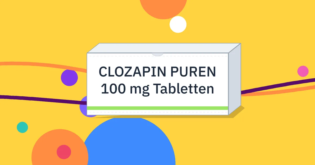 Symbolbild: Packung mit der Aufschrift CLOZAPIN PUREN 100 mg Tabletten (PZN 15237104) – Verfügbarkeit und Bezug in Apotheken in Frankfurt am Main
