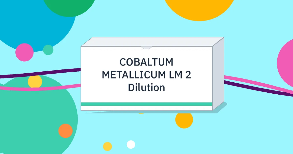 Symbolbild: Packung mit der Aufschrift COBALTUM METALLICUM LM 2 Dilution (PZN 12822983) – Verfügbarkeit und Bezug in Apotheken in Frankfurt am Main