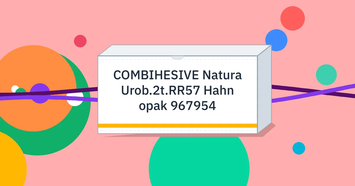 Symbolbild: Packung mit der Aufschrift COMBIHESIVE Natura Urob.2t.RR57 Hahn opak 967954 (PZN 08406374) – Verfügbarkeit und Bezug in Apotheken in Frankfurt am Main