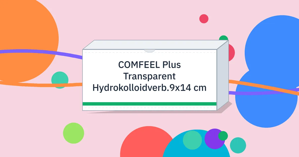 Symbolbild: Packung mit der Aufschrift COMFEEL Plus Transparent Hydrokolloidverb.9x14 cm (PZN 19373413) – Verfügbarkeit und Bezug in Apotheken in Frankfurt am Main