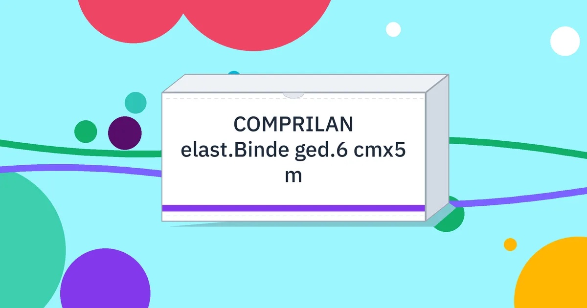 Symbolbild: Packung mit der Aufschrift COMPRILAN elast.Binde ged.6 cmx5 m (PZN 03179293) – Verfügbarkeit und Bezug in Apotheken in Frankfurt am Main