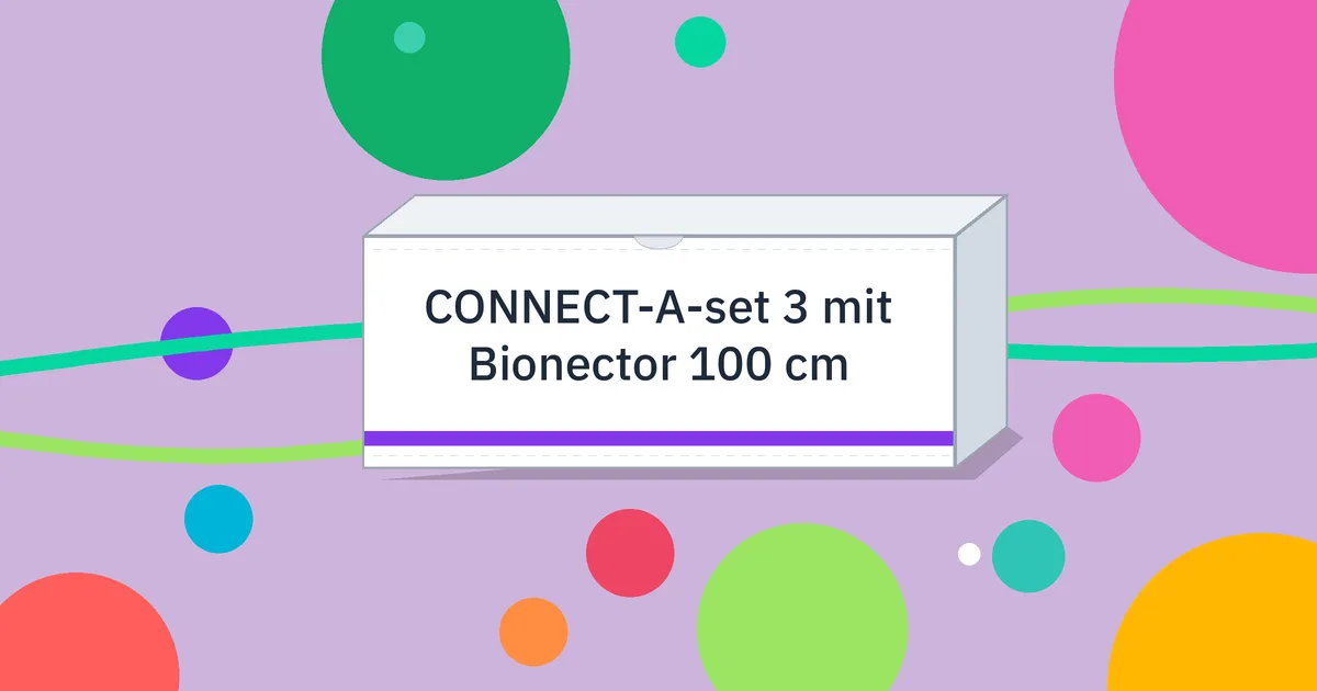 Symbolbild: Packung mit der Aufschrift CONNECT-A-set 3 mit Bionector 100 cm (PZN 16506285) – Verfügbarkeit und Bezug in Apotheken in Frankfurt am Main