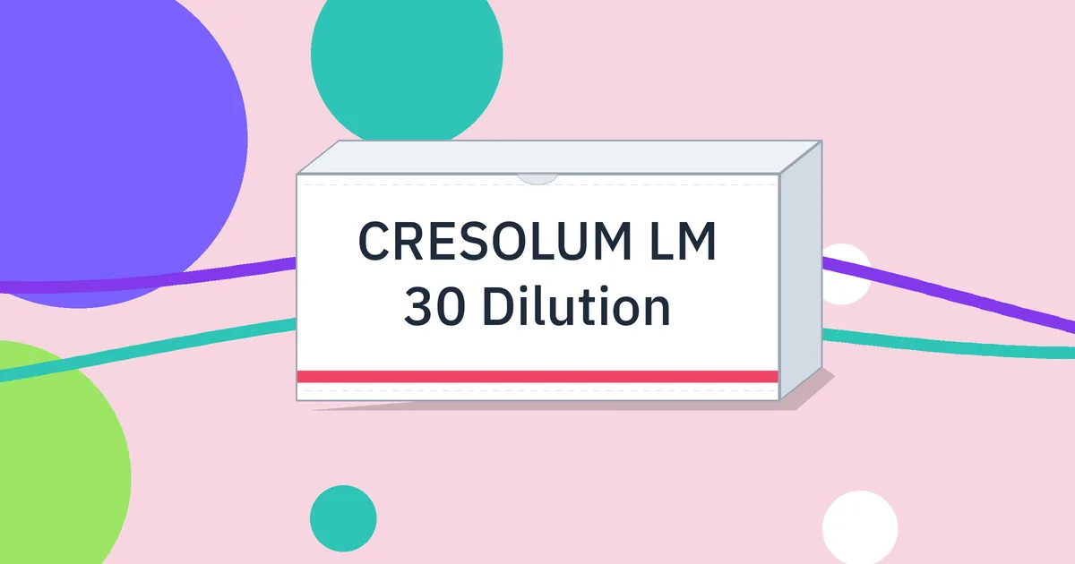 Symbolbild: Packung mit der Aufschrift CRESOLUM LM 30 Dilution (PZN 13456546) – Verfügbarkeit und Bezug in Apotheken in Frankfurt am Main