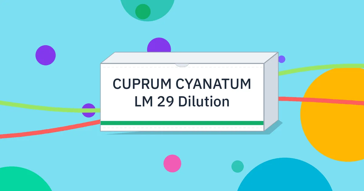 Symbolbild: Packung mit der Aufschrift CUPRUM CYANATUM LM 29 Dilution (PZN 13458396) – Verfügbarkeit und Bezug in Apotheken in Frankfurt am Main