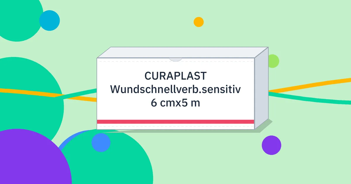 Symbolbild: Packung mit der Aufschrift CURAPLAST Wundschnellverb.sensitiv 6 cmx5 m (PZN 15997631) – Verfügbarkeit und Bezug in Apotheken in Frankfurt am Main