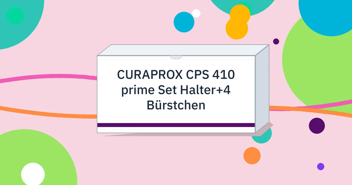 Symbolbild: Packung mit der Aufschrift CURAPROX CPS 410 prime Set Halter+4 Bürstchen (PZN 01292996) – Verfügbarkeit und Bezug in Apotheken in Frankfurt am Main