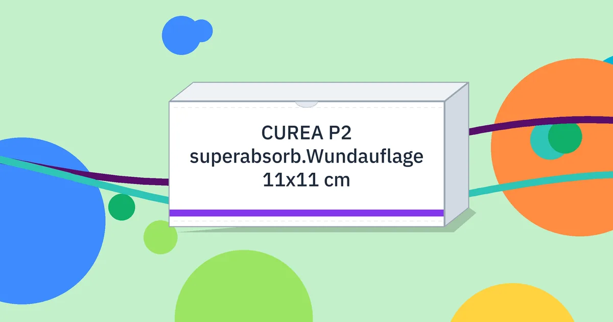 Symbolbild: Packung mit der Aufschrift CUREA P2 superabsorb.Wundauflage 11x11 cm (PZN 04121060) – Verfügbarkeit und Bezug in Apotheken in Frankfurt am Main