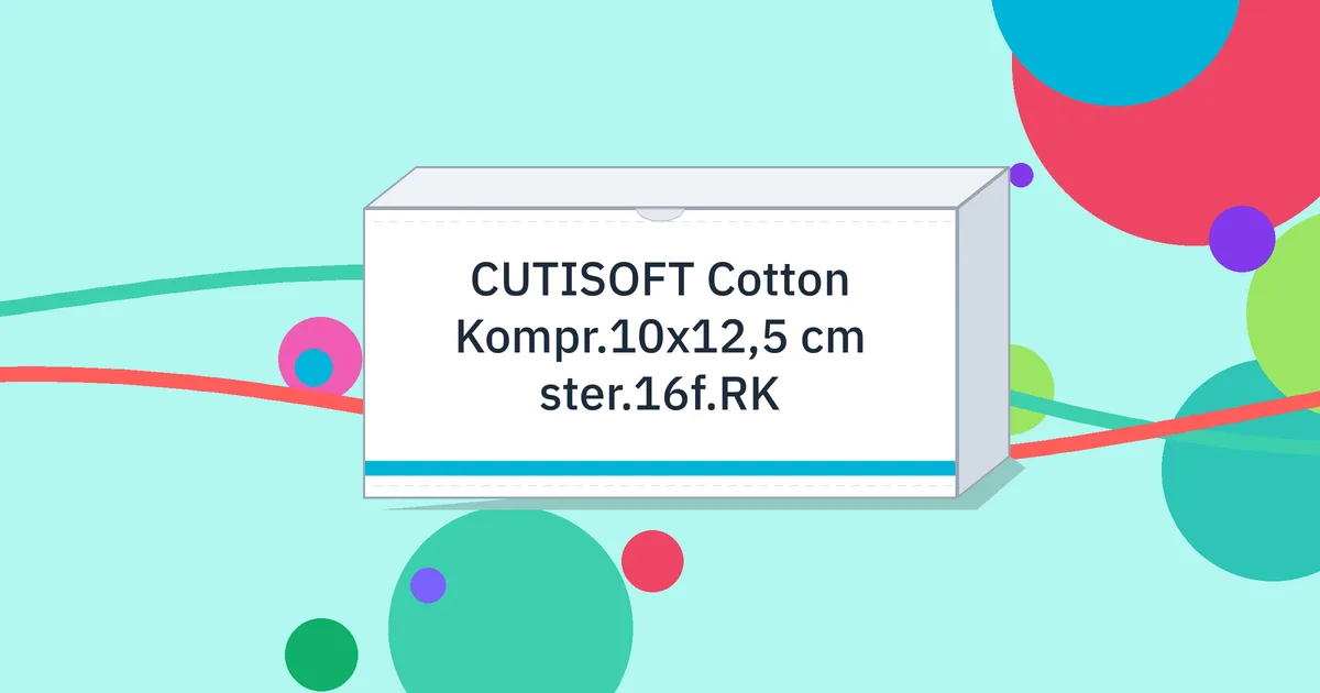 Symbolbild: Packung mit der Aufschrift CUTISOFT Cotton Kompr.10x12,5 cm ster.16f.RK (PZN 03898869) – Verfügbarkeit und Bezug in Apotheken in Frankfurt am Main