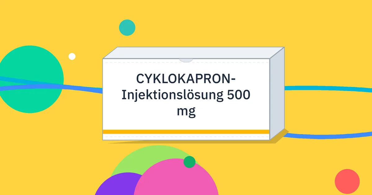 Symbolbild: Packung mit der Aufschrift CYKLOKAPRON-Injektionslösung 500 mg (PZN 13907687) – Verfügbarkeit und Bezug in Apotheken in Frankfurt am Main