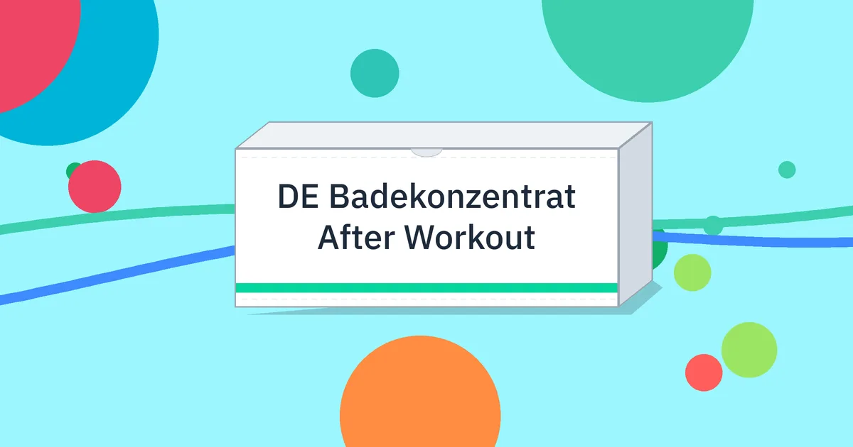 Symbolbild: Packung mit der Aufschrift DE Badekonzentrat After Workout (PZN 15885116) – Verfügbarkeit und Bezug in Apotheken in Frankfurt am Main