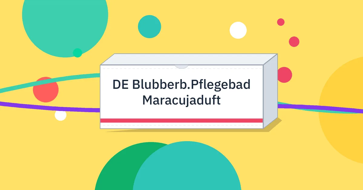 Symbolbild: Packung mit der Aufschrift DE Blubberb.Pflegebad Maracujaduft (PZN 17267003) – Verfügbarkeit und Bezug in Apotheken in Frankfurt am Main