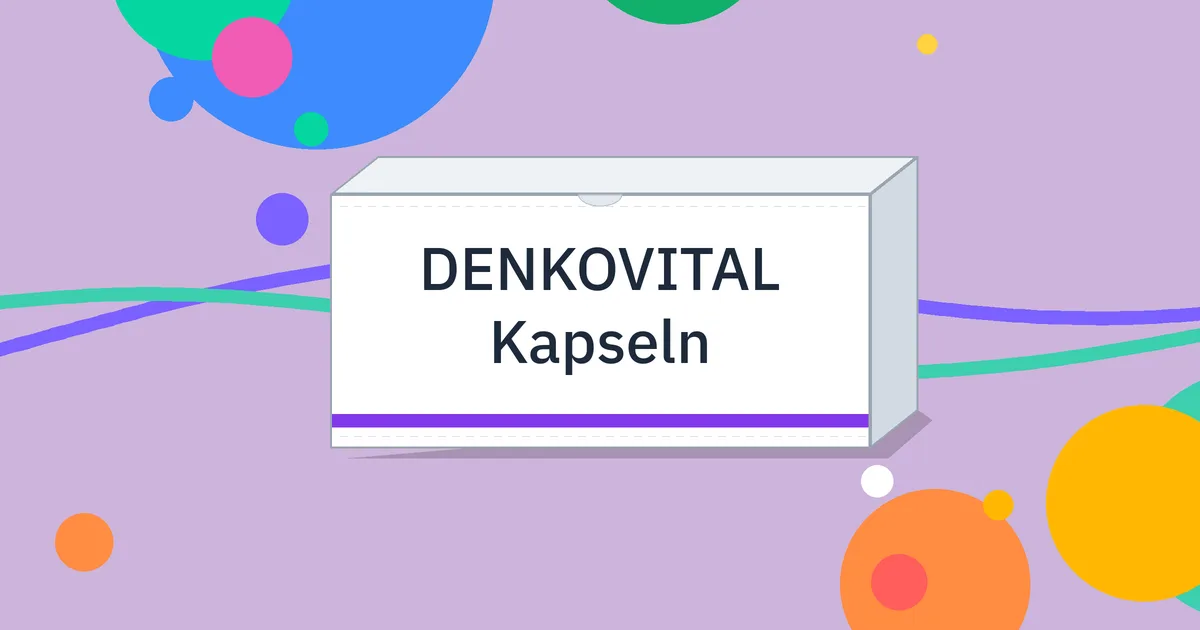 Symbolbild: Packung mit der Aufschrift DENKOVITAL Kapseln (PZN 00249633) – Verfügbarkeit und Bezug in Apotheken in Frankfurt am Main