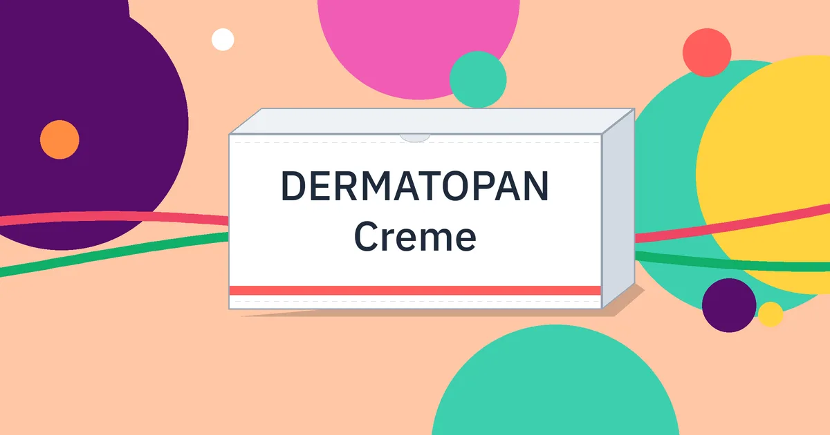Symbolbild: Packung mit der Aufschrift DERMATOPAN Creme (PZN 08847629) – Verfügbarkeit und Bezug in Apotheken in Frankfurt am Main