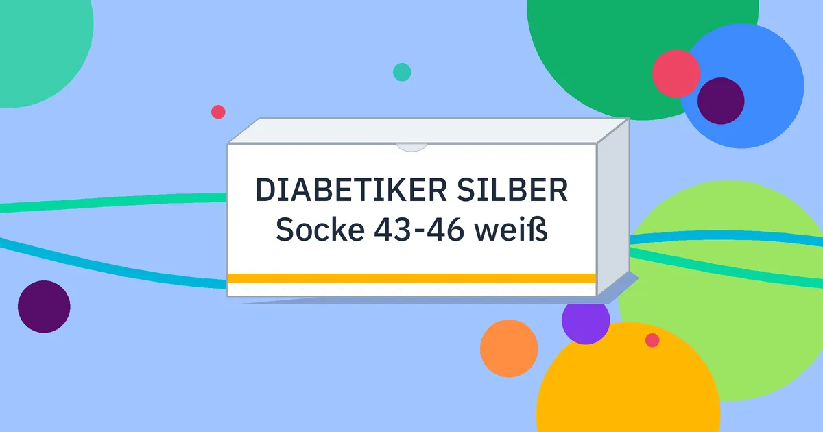 Symbolbild: Packung mit der Aufschrift DIABETIKER SILBER Socke 43-46 weiß (PZN 04214732) – Verfügbarkeit und Bezug in Apotheken in Frankfurt am Main
