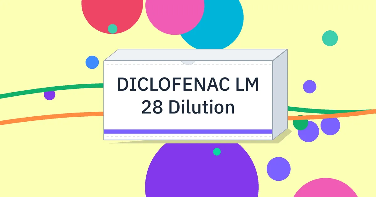 Symbolbild: Packung mit der Aufschrift DICLOFENAC LM 28 Dilution (PZN 12841489) – Verfügbarkeit und Bezug in Apotheken in Frankfurt am Main
