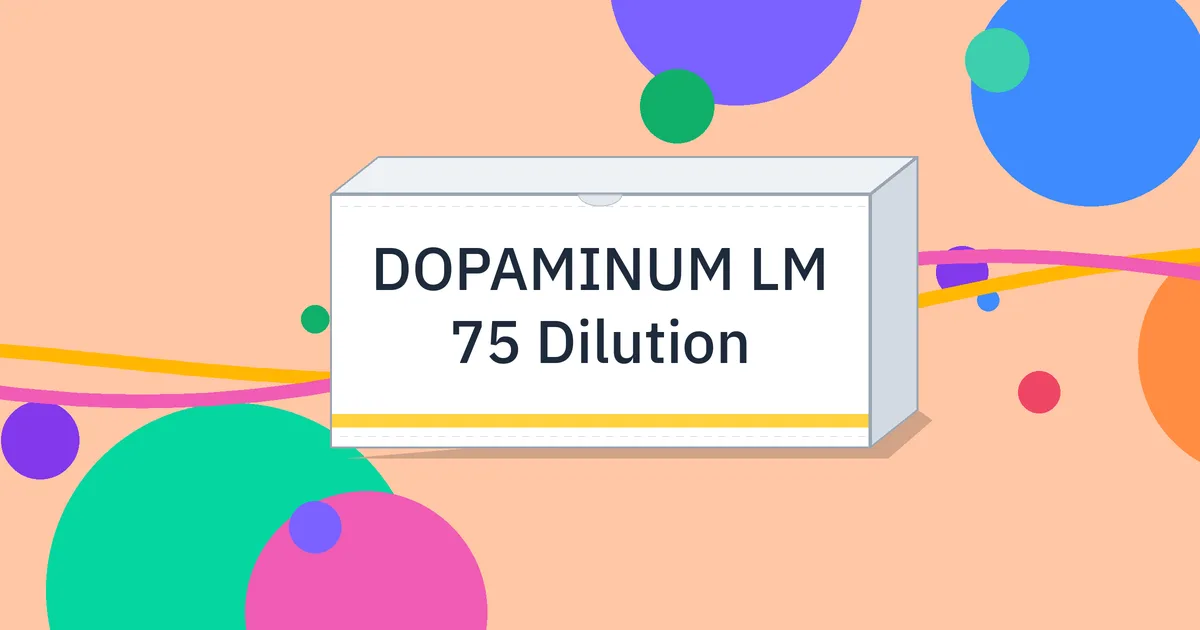 Symbolbild: Packung mit der Aufschrift DOPAMINUM LM 75 Dilution (PZN 12842945) – Verfügbarkeit und Bezug in Apotheken in Frankfurt am Main