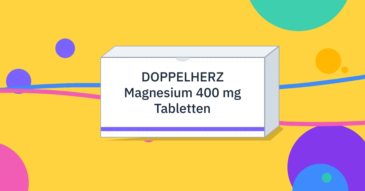 Symbolbild: Packung mit der Aufschrift DOPPELHERZ Magnesium 400 mg Tabletten (PZN 07625045) – Verfügbarkeit und Bezug in Apotheken in Frankfurt am Main