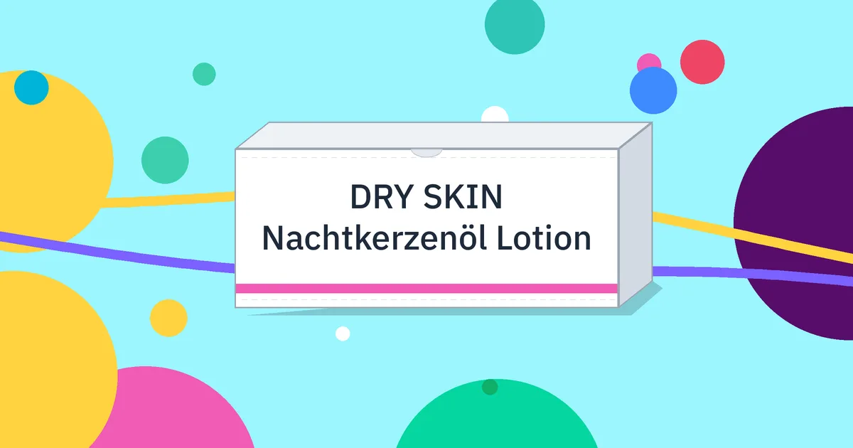 Symbolbild: Packung mit der Aufschrift DRY SKIN Nachtkerzenöl Lotion (PZN 10393348) – Verfügbarkeit und Bezug in Apotheken in Frankfurt am Main