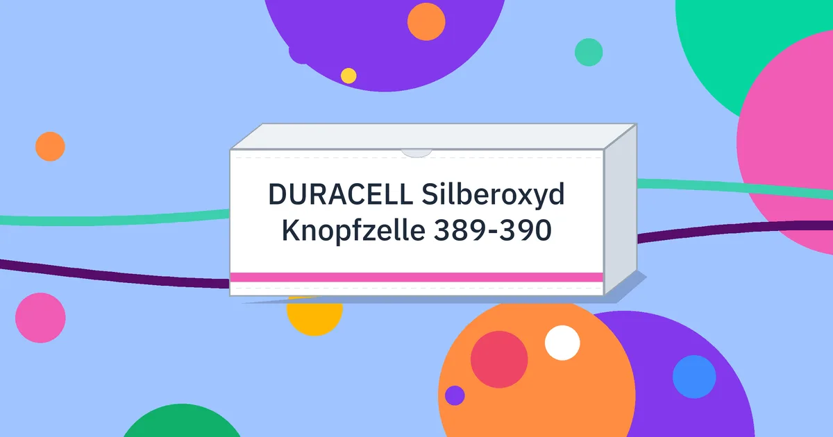 Symbolbild: Packung mit der Aufschrift DURACELL Silberoxyd Knopfzelle 389-390 (PZN 12639865) – Verfügbarkeit und Bezug in Apotheken in Frankfurt am Main